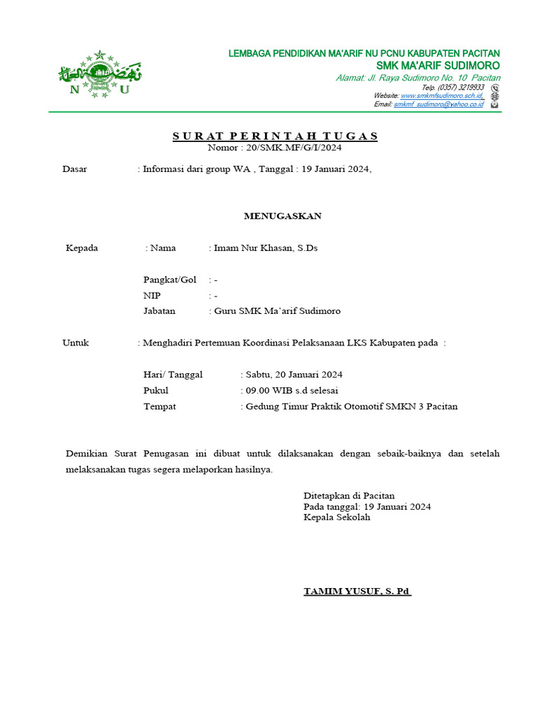 SPPD Imam Nur Khasan | PDF