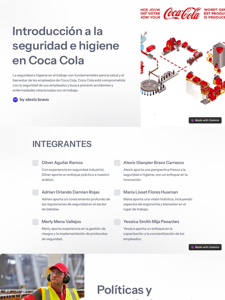 Introduccion a La Seguridad e Higiene en Coca Cola | PDF | Factores ...
