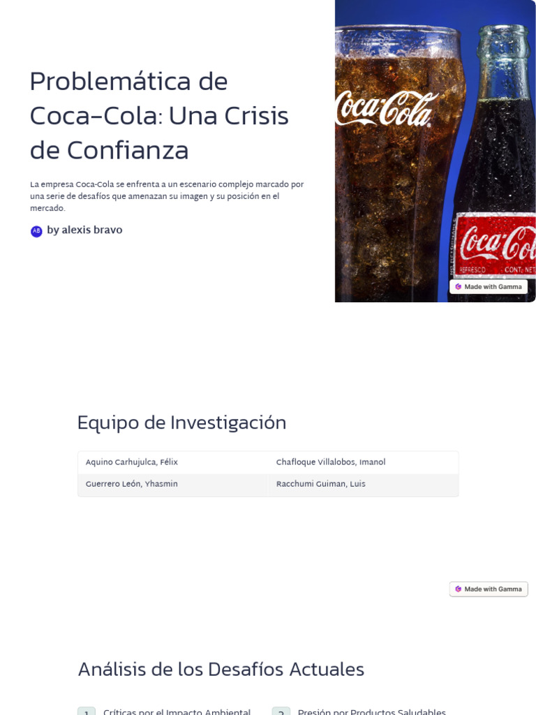 Coca Cola Una Crisis de Confianza | PDF | Organización no gubernamental ...