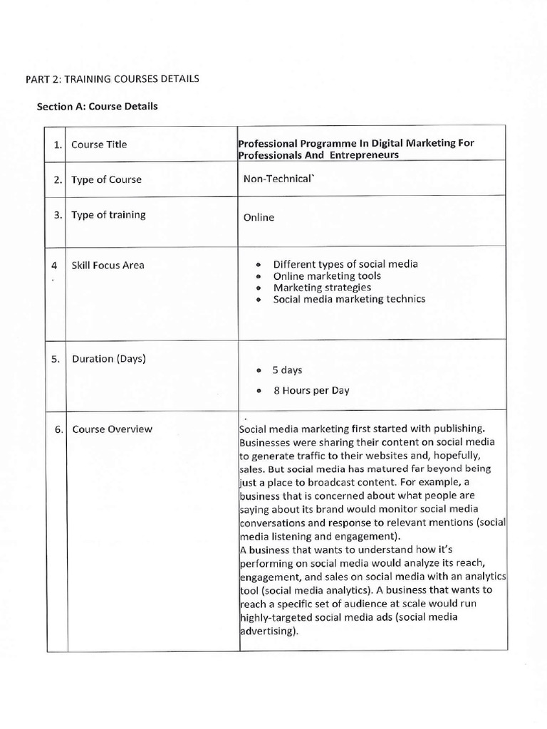 Draft Proposal - Digital Marketing 2 | PDF | Career & Growth | Business