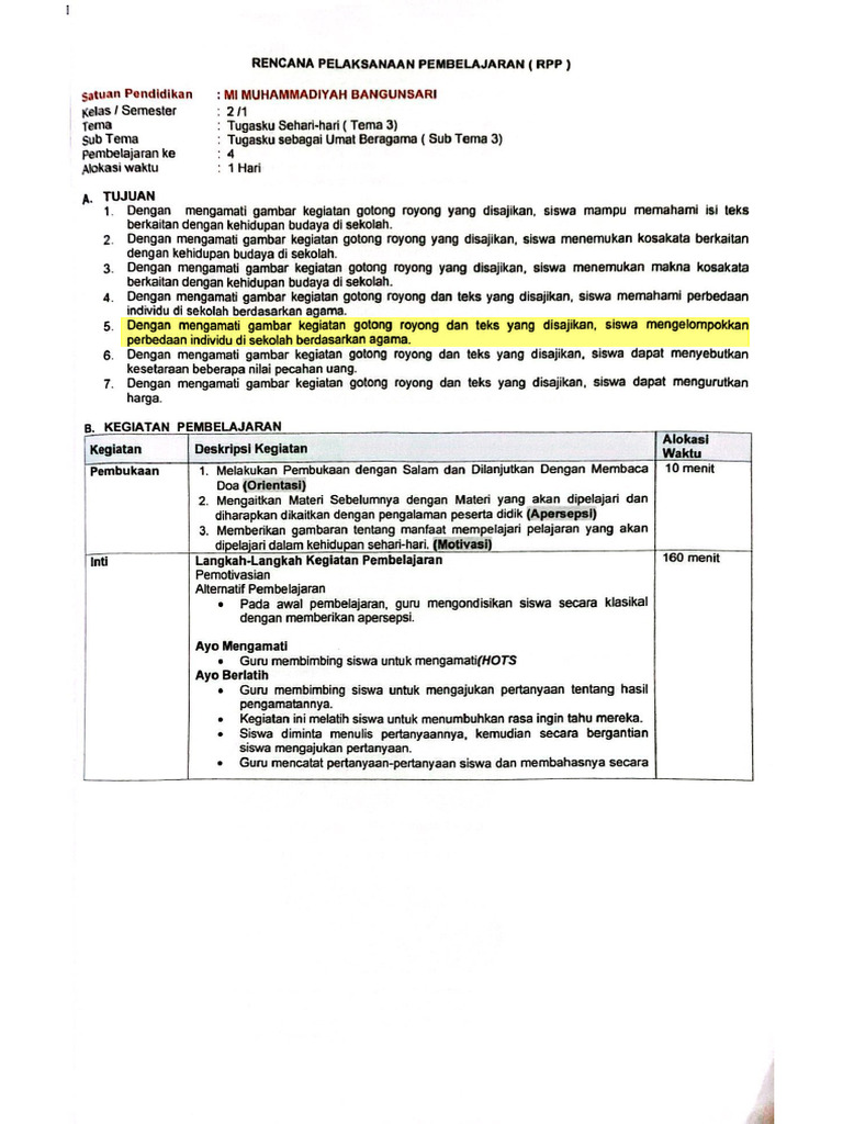 RPP Moderasi Beragama 2 | PDF
