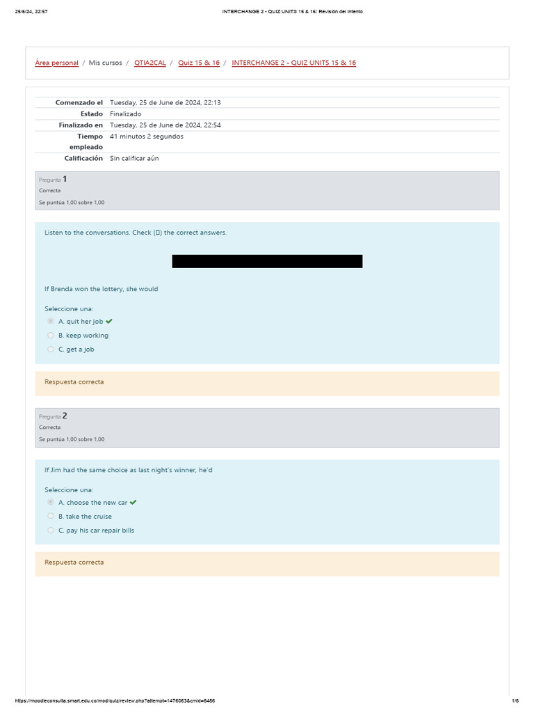 Interchange 2 - Quiz Units 15 & 16_ Revisión Del Intento | PDF