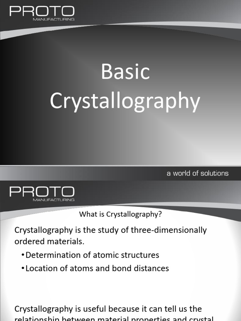 Basic Crystallography Revised | PDF | Crystal Structure | Crystal