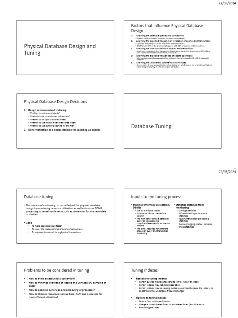 Physicaldatabasedesignandtuning2 Download Free Pdf Databases Database Index 