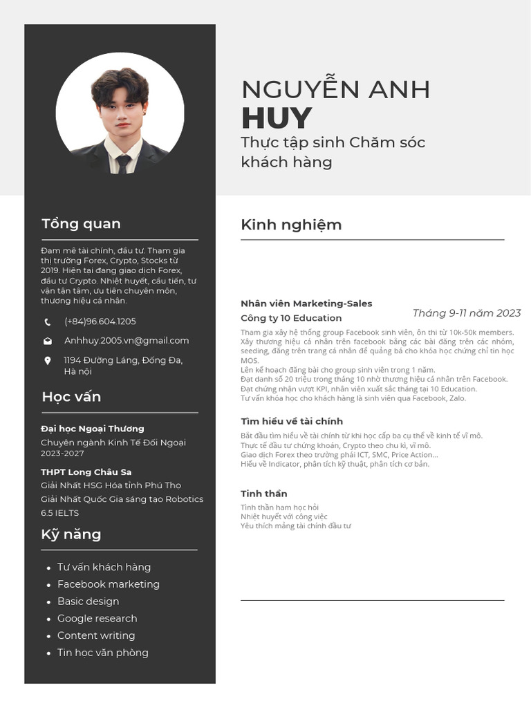 Nguyễn Anh Huy-tts Cskh | PDF