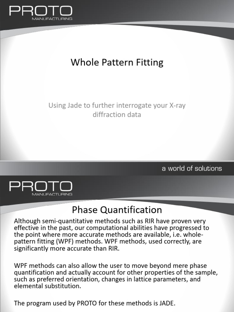 Whole Pattern Fitting and Rietveld Refinement | PDF | Materials ...