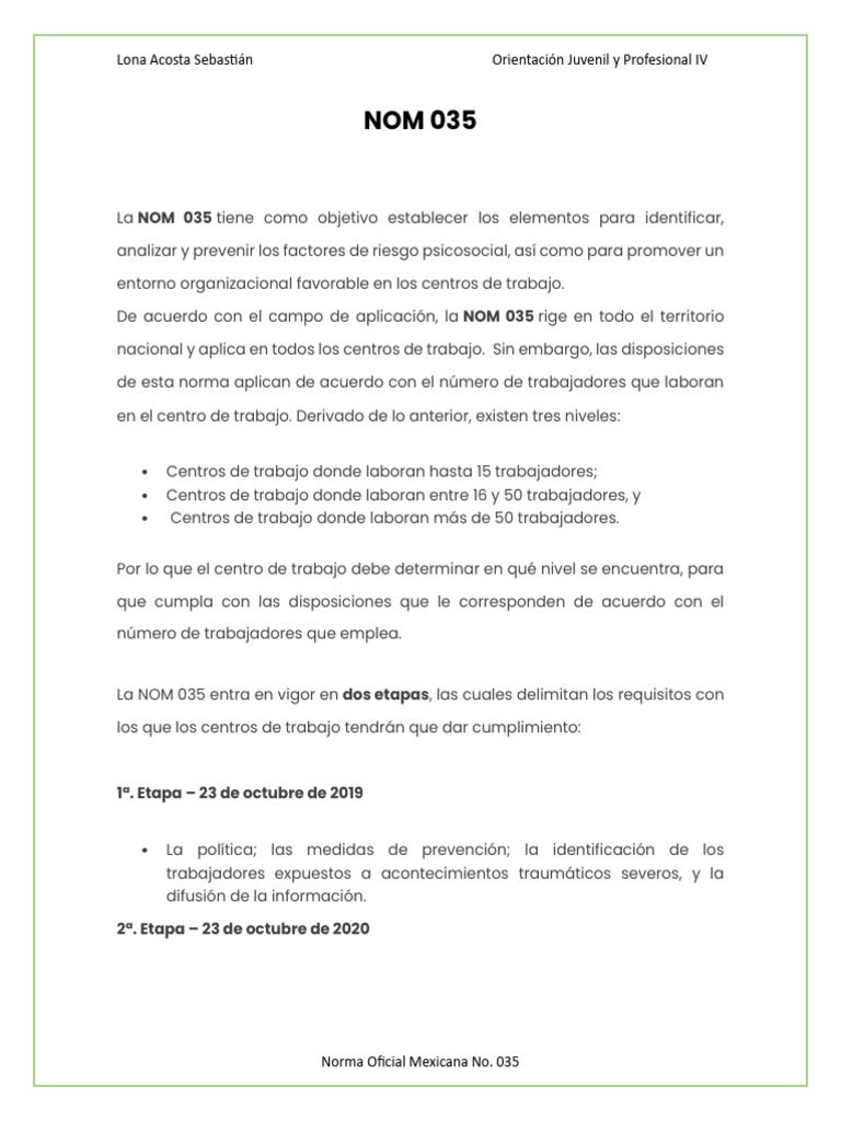 Nom 035 | PDF | Multa (pena) | México