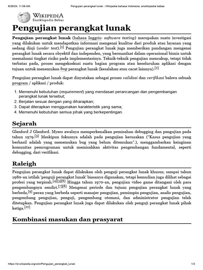 Pengujian Perangkat Lunak - Wikipedia Bahasa Indonesia, Ensiklopedia ...