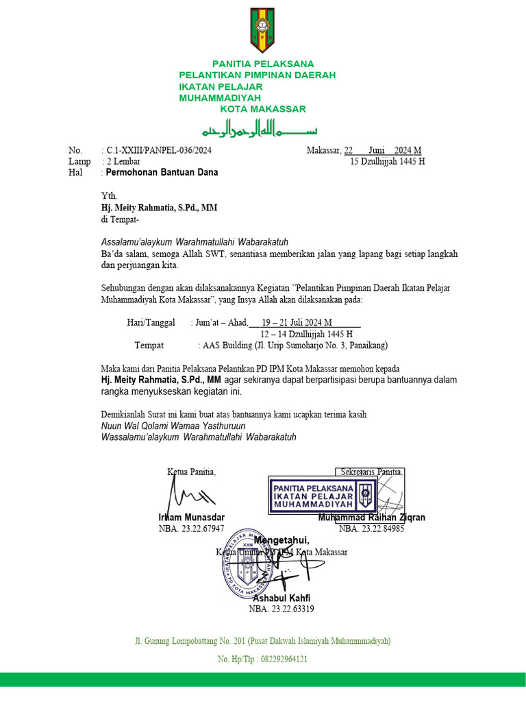 Bantuan Dana Individu Hj. Meity Rahmatia, S.PD., MM | PDF