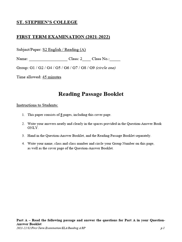 St. Stephen's College S2 English Exam | PDF | World Heritage Site | Tourism
