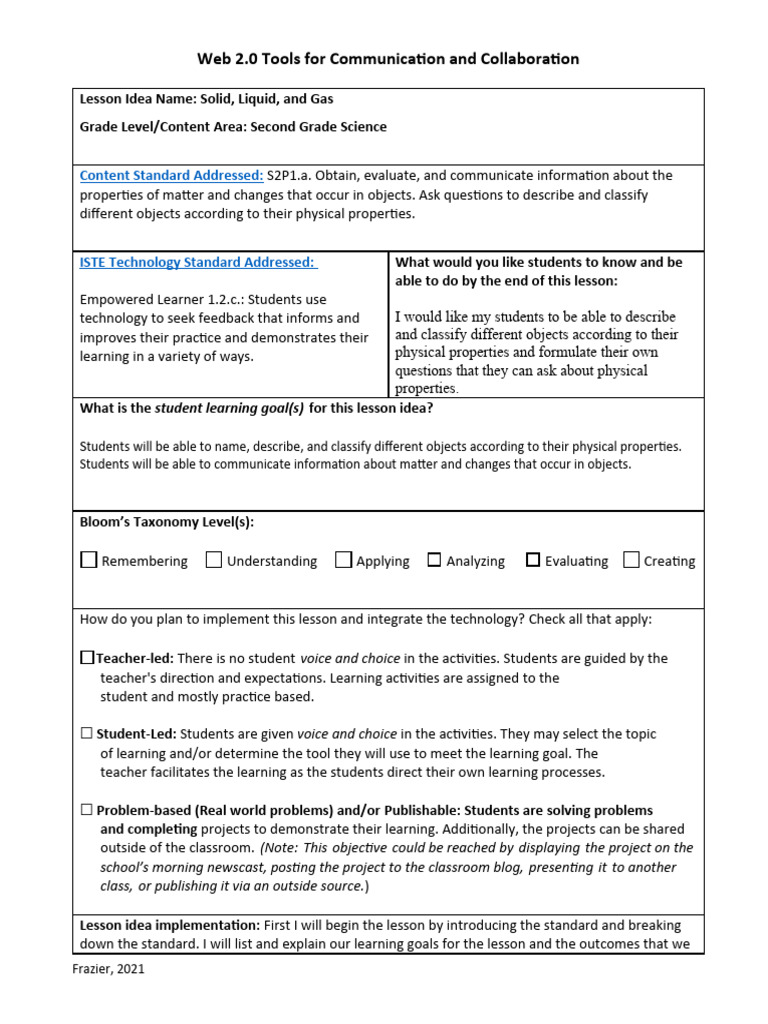 Web 2.0 Communcation - and - CollaborationTools) Lesson Plan | PDF | Learning | Cognitive Science