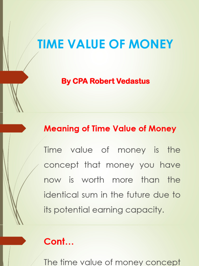 Understanding Time Value of Money | PDF | Present Value | Time Value Of ...