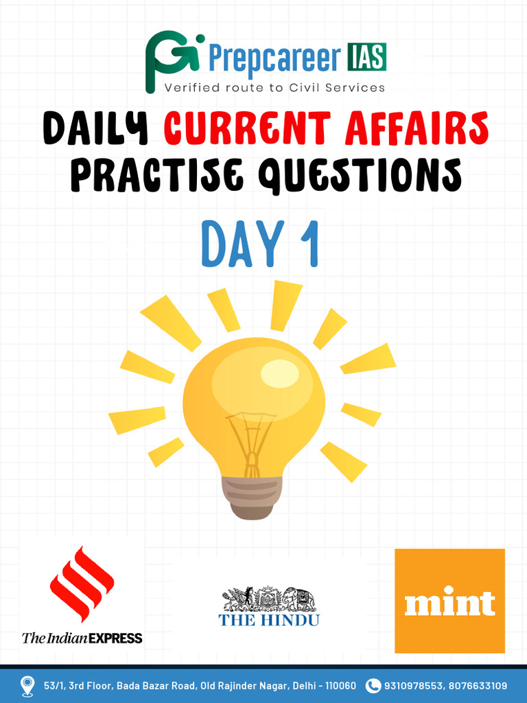 Daily Current Affairs Practise Questions Daily Practise Questions | PDF