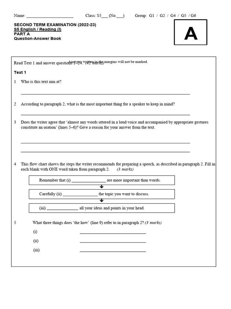 2022-23 S5 Second Term Examination - DSE - Paper 1 - QAB | PDF | Public ...
