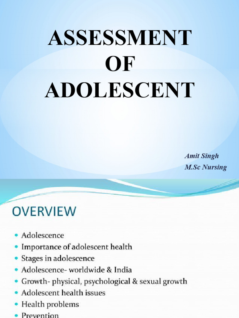 Assessment For Adolescent | PDF