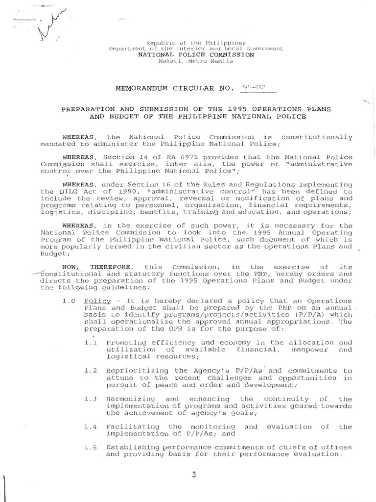 Napolcom MC No 1995-002 | PDF