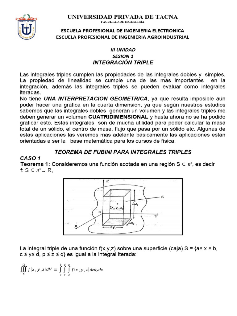 Teorema de Fubini en Integrales Triples | PDF | Integral | Física ...