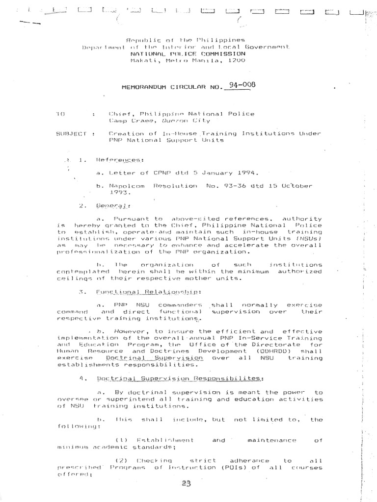 Napolcom MC No 1994-008 | PDF