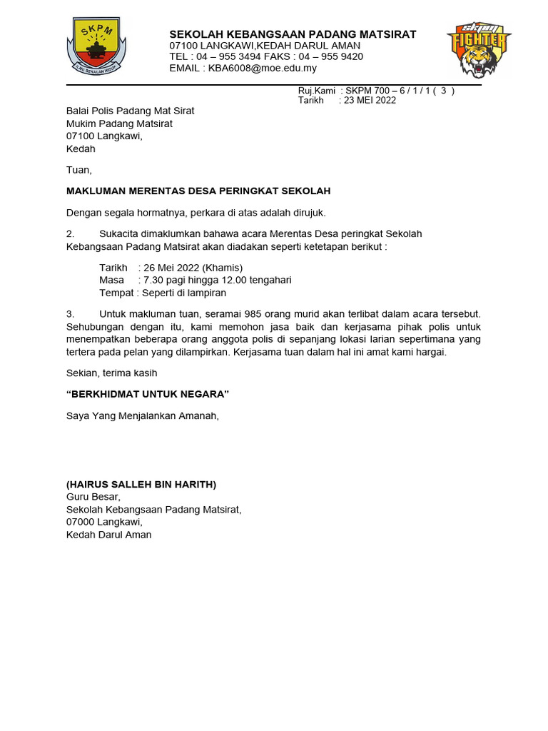 Contoh Surat Kebenaran Polis | PDF