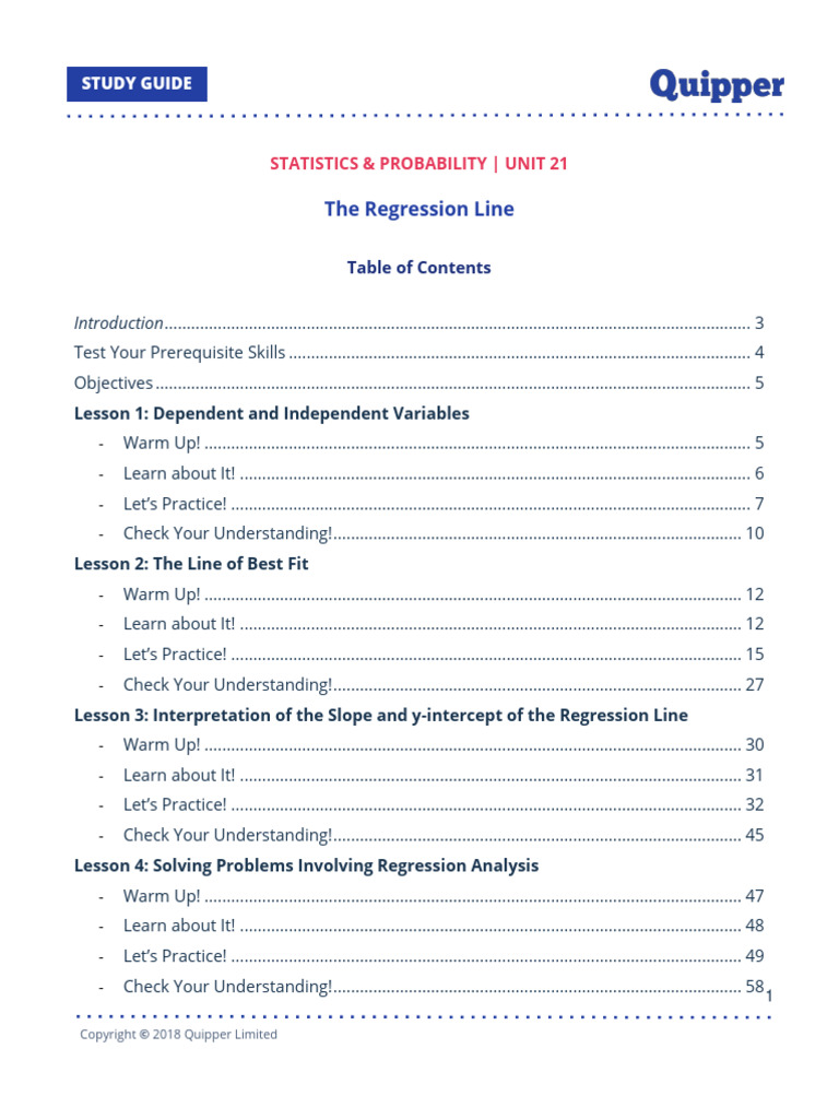 Unit 21 | PDF | Statistical Significance | Regression Analysis