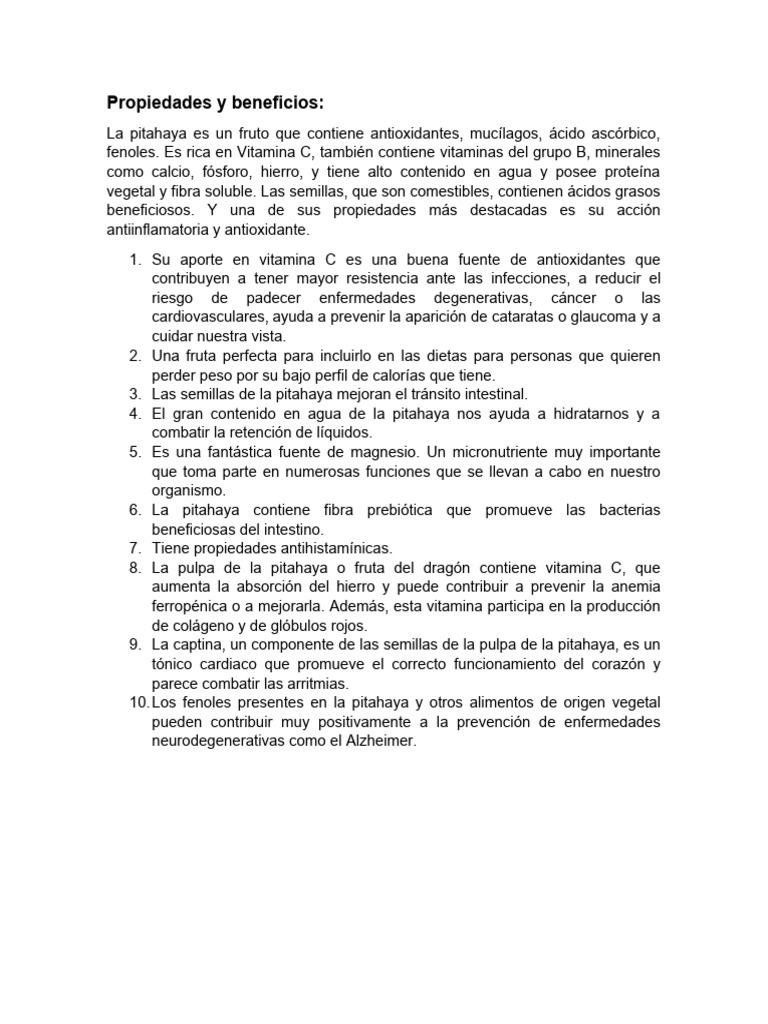 Propiedades y beneficios | PDF