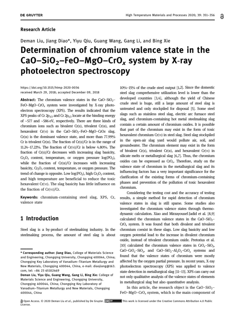Determination_of_chromium_valence_state_in_the_CaO | PDF | Chromium | X ...