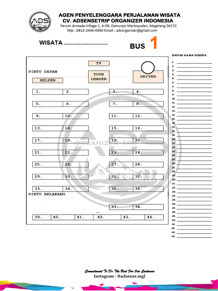 Denah 44 Seat Bus | PDF