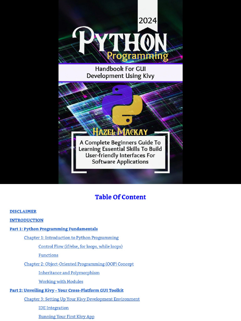 Handbook For GUI Development Using Kivy | PDF Handbook For GUI Development Using Kivy | PDF