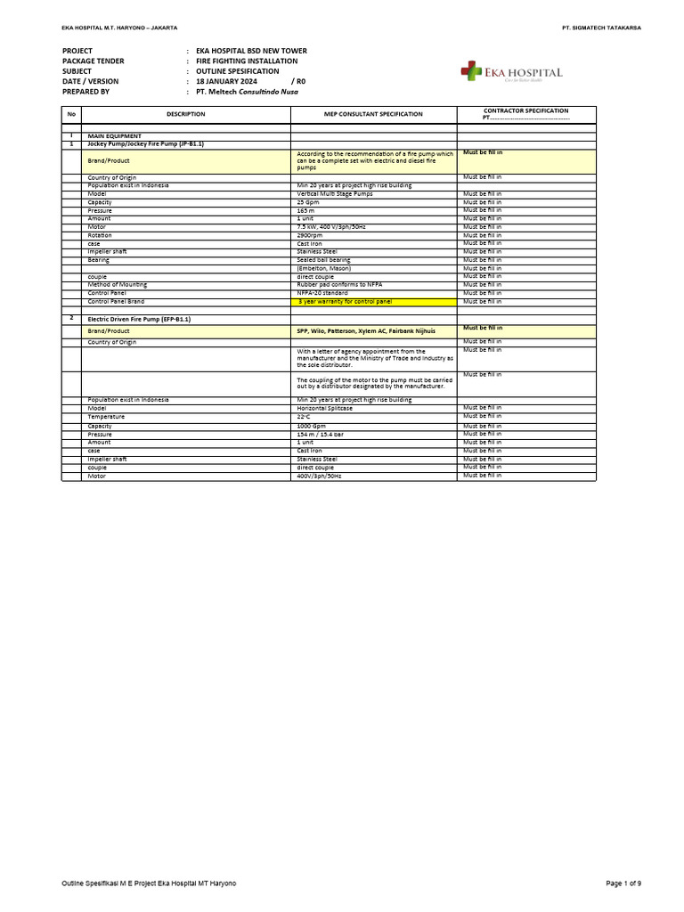 Outline Tech Spec New Tower FF | PDF | Building Engineering ...