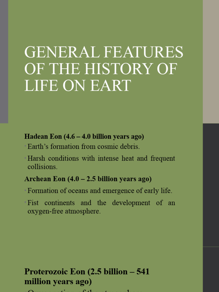 General Features of The History of Life and | PDF | Cell (Biology ...