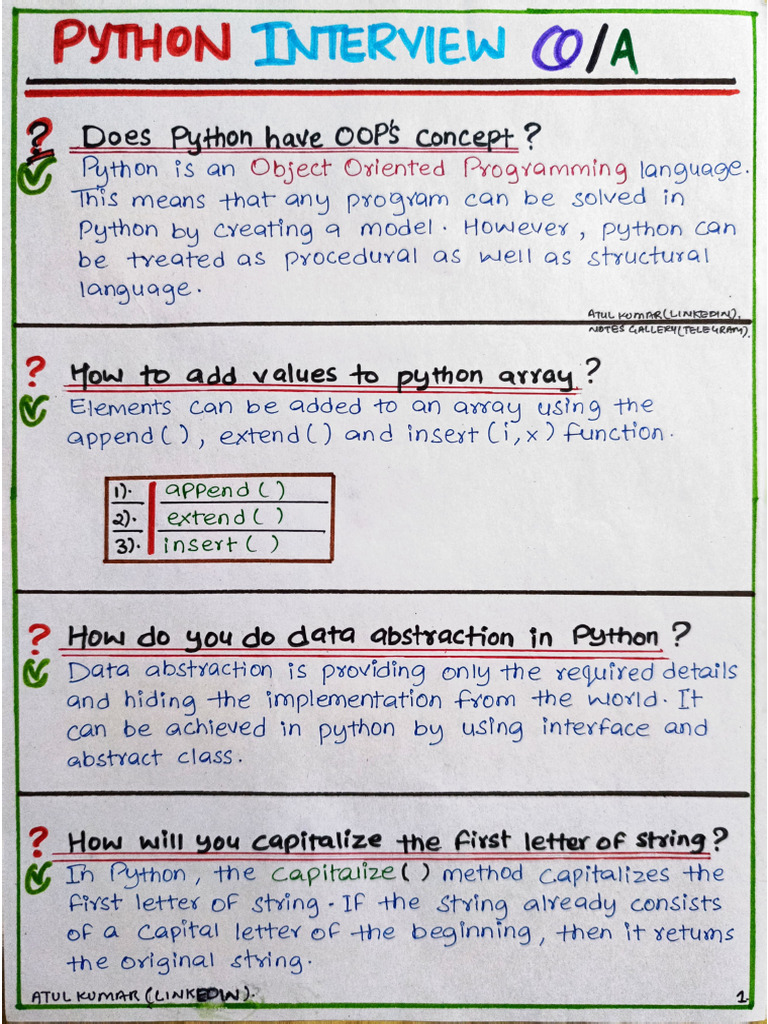 Python Interview Questions ? | PDF Python Interview Questions ? | PDF