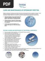 Pipette Maintenance - Eppendorf Research Plus | PDF | Chemistry | Nature