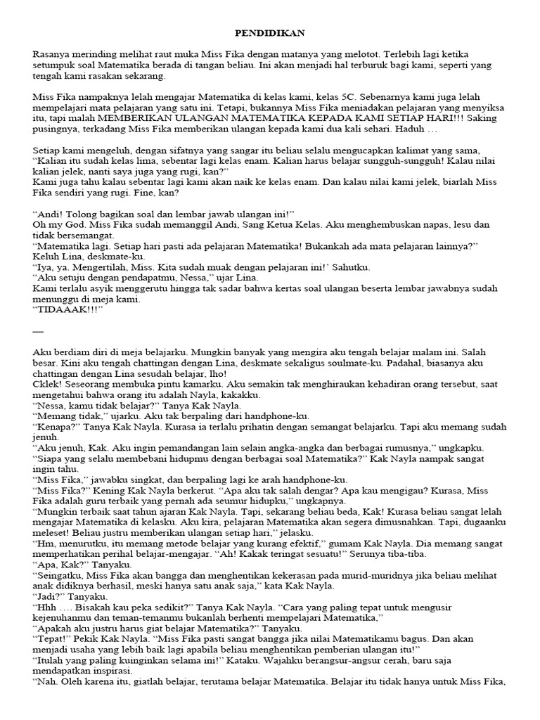 Cerpen Pendidikan | PDF | Griya & Taman