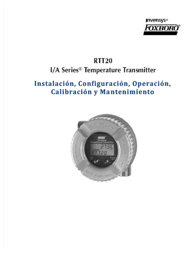 PDF Foxboro Rtt20 Manual Espaol v21 - Compress | PDF | Sensor | Red ...