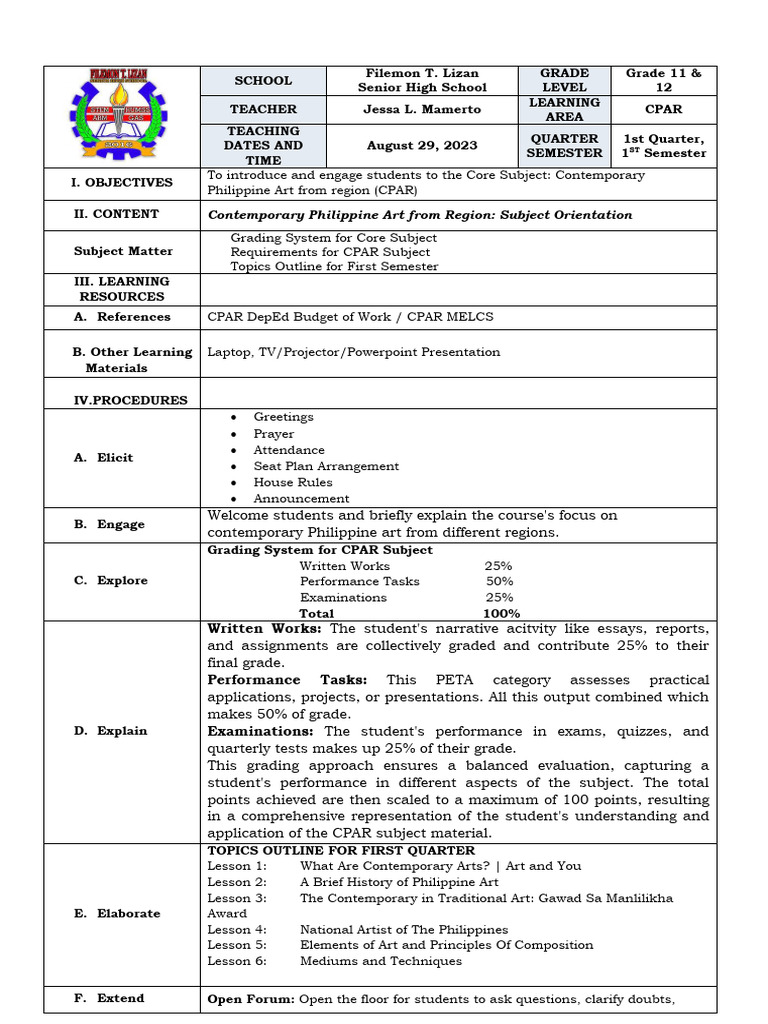 Cpar Dlp Subject-Orientation | Download Free PDF | Learning | Teachers