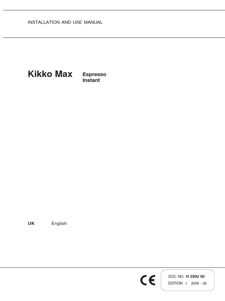 Kikko Max Espresso Manual | PDF | Mains Electricity | Coffee