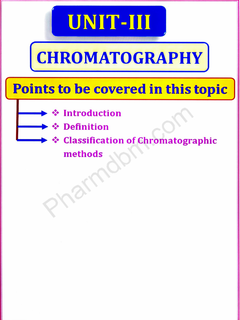 IMA-unit-3 | PDF | Chromatography | Thin Layer Chromatography