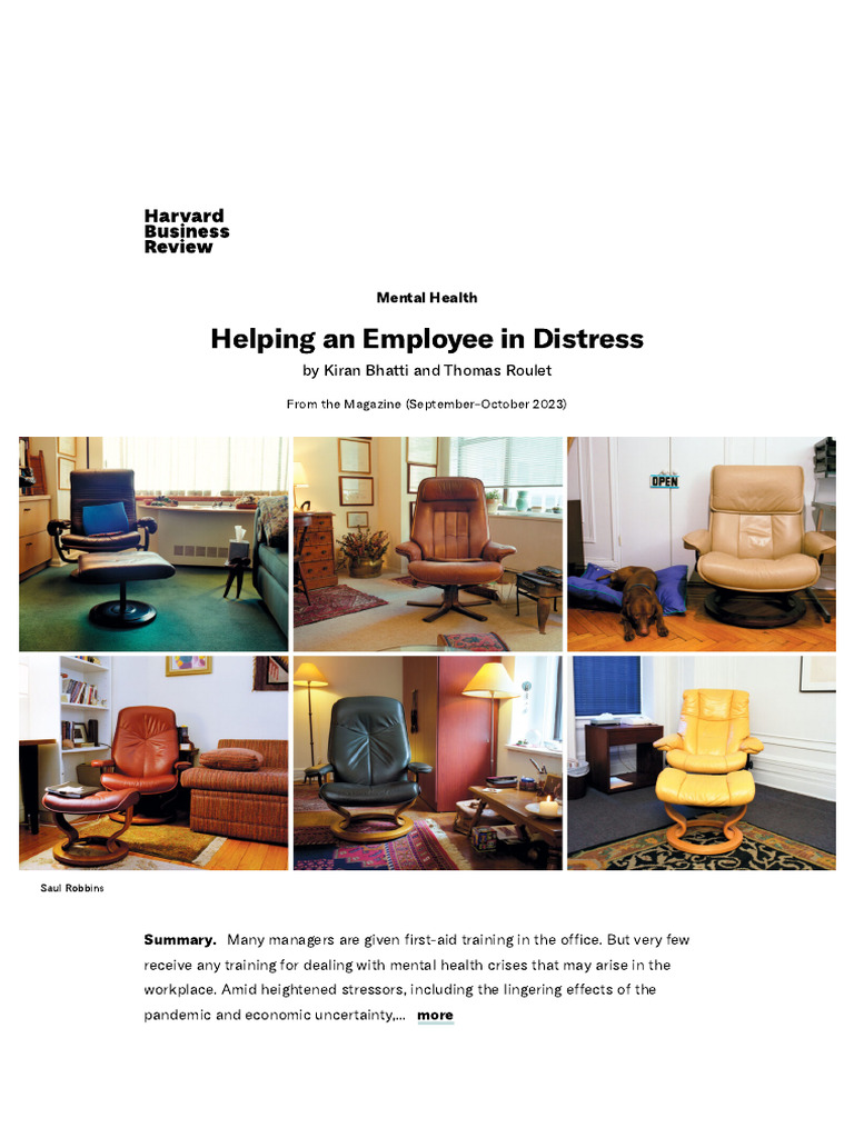 Helping An Employee in Distress | PDF | Cognitive Behavioral Therapy ...
