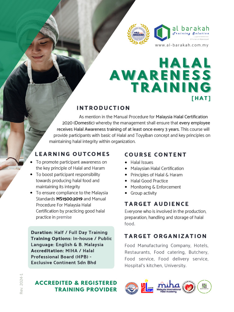 (2024) Halal Awareness Training (HAT) - Course Outline | PDF