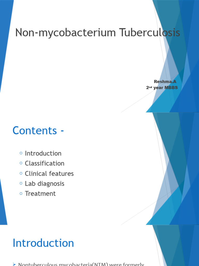Nontuberculous Mycobacteria Guide | PDF | Mycobacterium | Diseases And Disorders