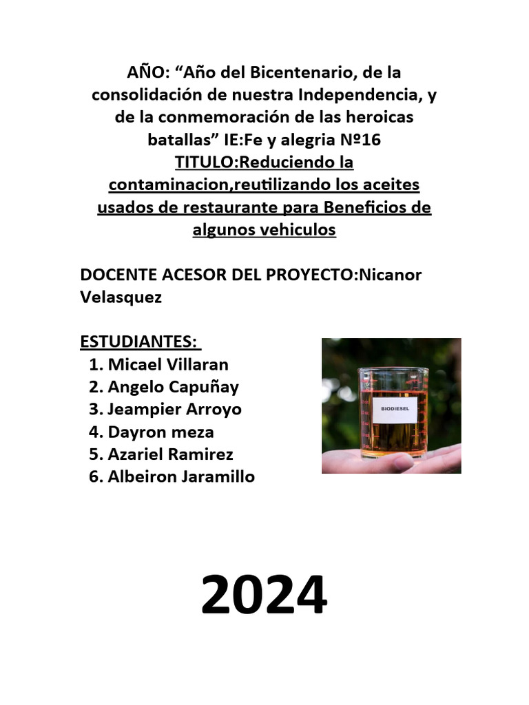 Proyecto Cta | PDF | Contaminación