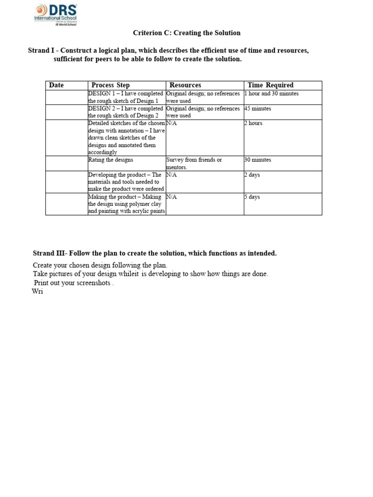 Criterion - C - D - MYP3 - SummativeAssesment Design | PDF | Toys ...
