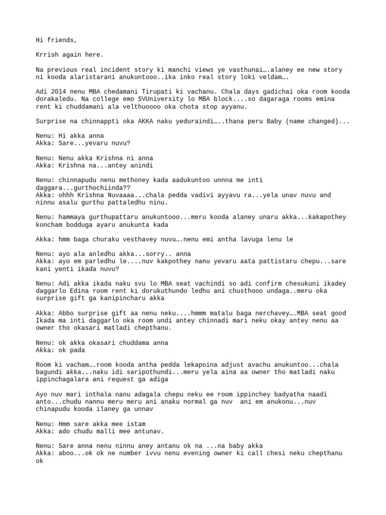 Akka Ni Surprise Chesina Na Modda | PDF