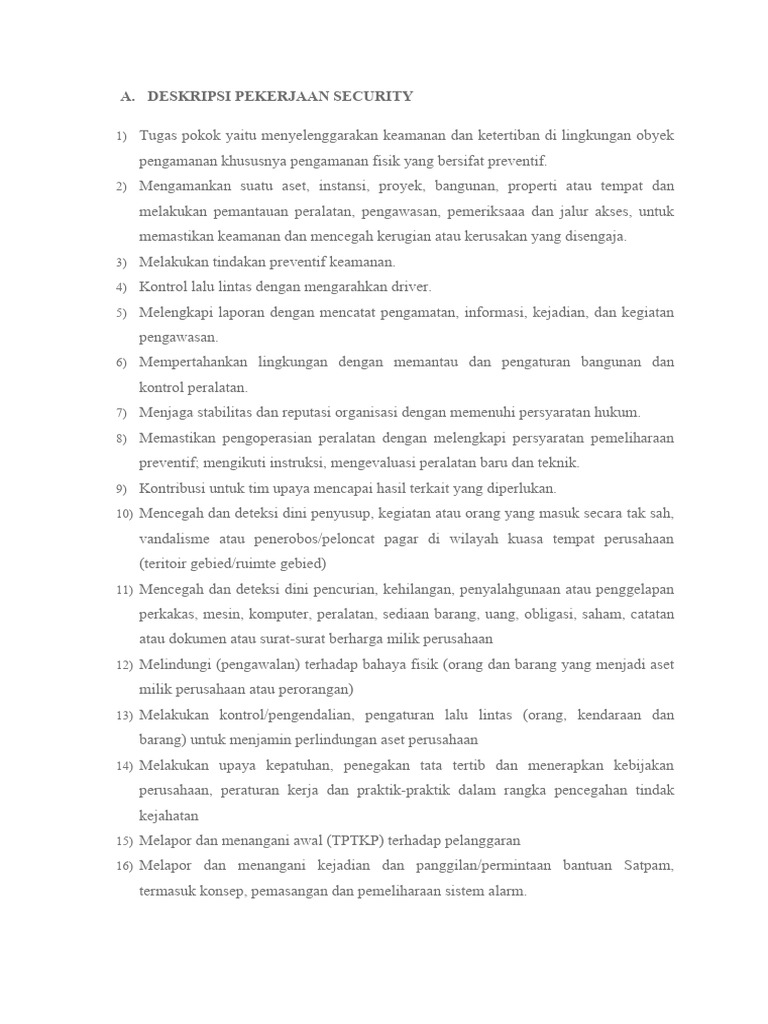 Tugas dan Kualifikasi Security Profesional | PDF