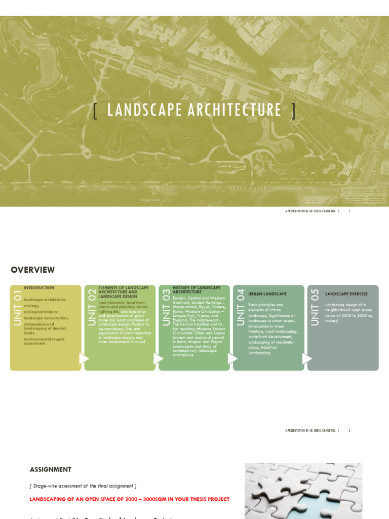 Landscape Architecture: A Presentation by Ar. Geeva Chandana - 1 | PDF ...
