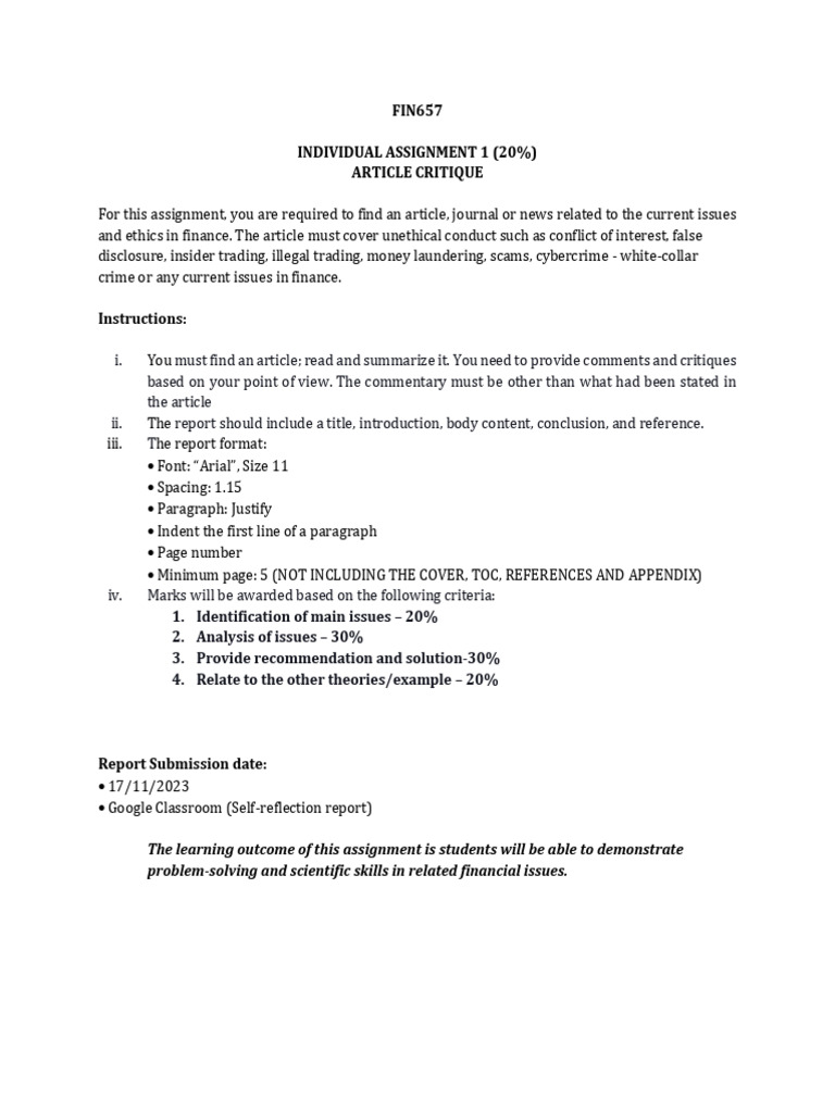 Guidelines Individual Assignment 1- Oct-feb2024 | PDF