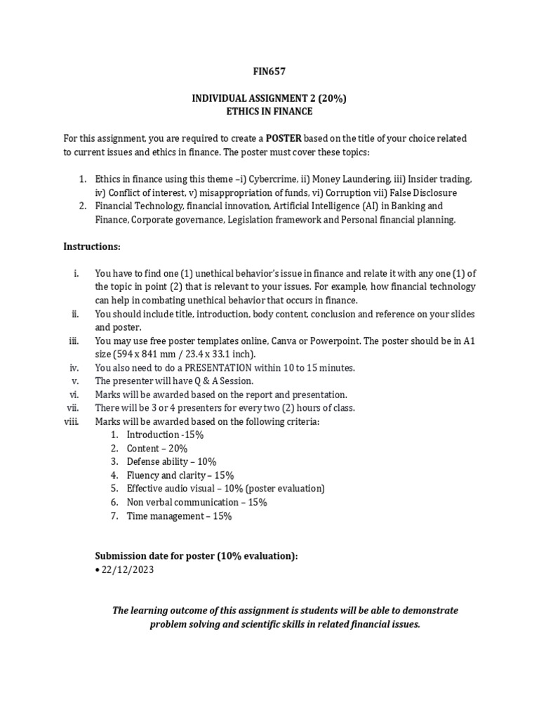 Guidelines Individual Assignment 2 | PDF