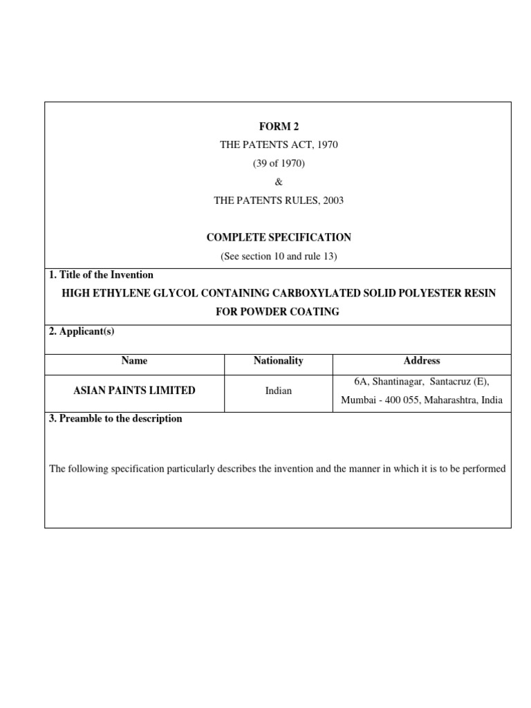 High Ethylene Glycol Containing Carboxylated Solid Polyester Resin | PDF | Polyester | Ester