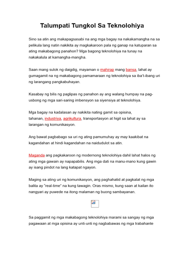 Talumpati-Tungkol-Sa-Teknolohiya | PDF