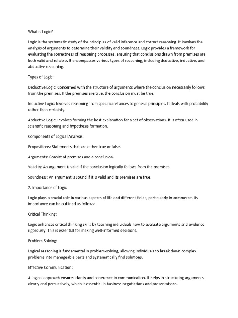 Logic Notes Pdf Logic Argument
